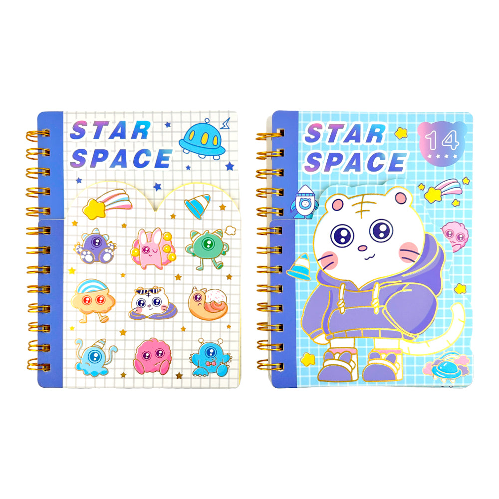 Caderno Espiral Star Space #05 - 2 modelos- 13,2x18,2cm - 16 unidades ...